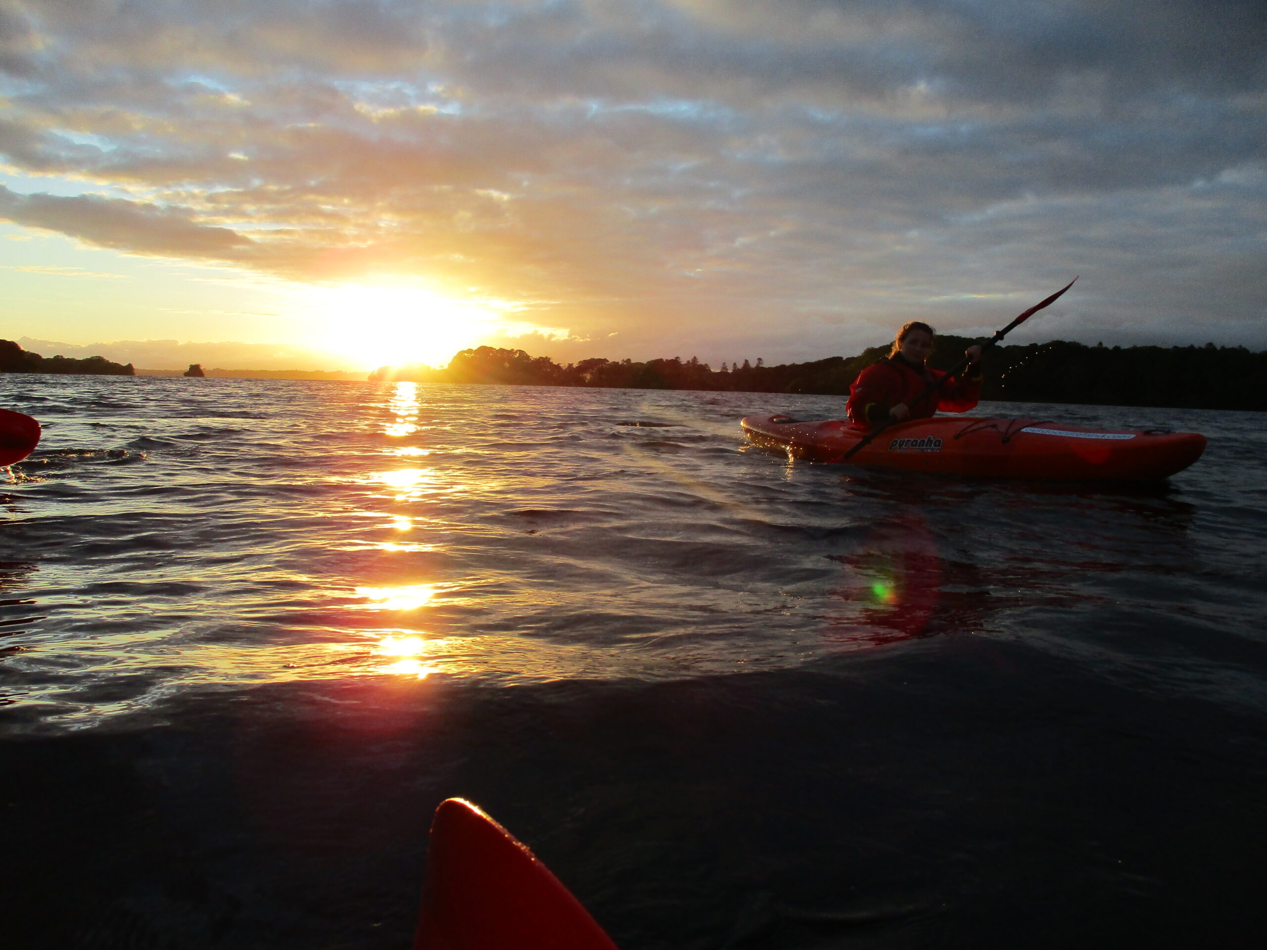 Red Sunset On 15th Century Ross Castle & A Feeding Sika Deer - Sunset ...